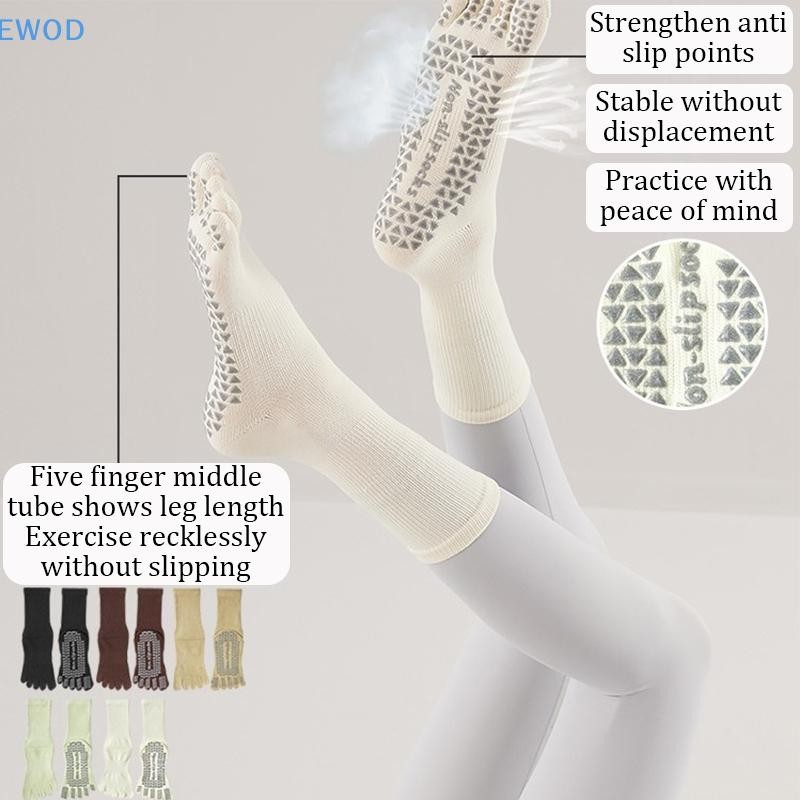 EWOD Yoga Socks Non-slip Professional Women's Five-finger Socks Sports ...