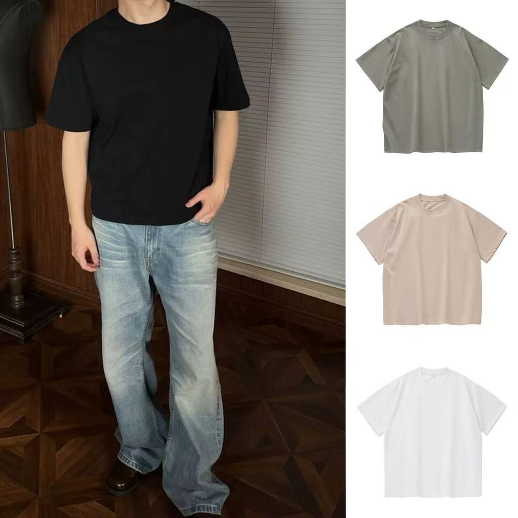 ICM #T134 Plain Boxy Cropped Shirt Series Wide Uniex Shirt For Men ...