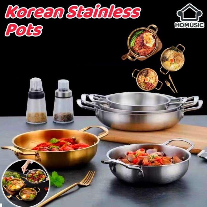 Korean Pot Korean Stainless Steel Cooking Pots Seafood Double Ear Pots ...
