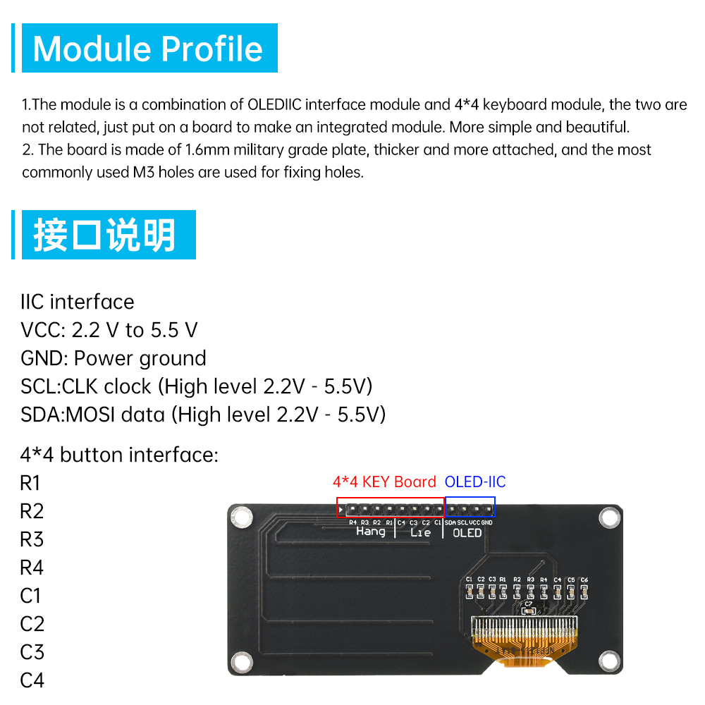 Pcbfun 0.96/1.3-inch OLED Display IIC White SH1106 SSD1306 SSD1315 with ...