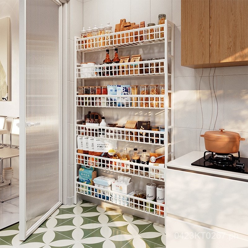 Integrated Wall-Mounted Multi-Layer Shelf Kitchen Spice Storage Rack ...