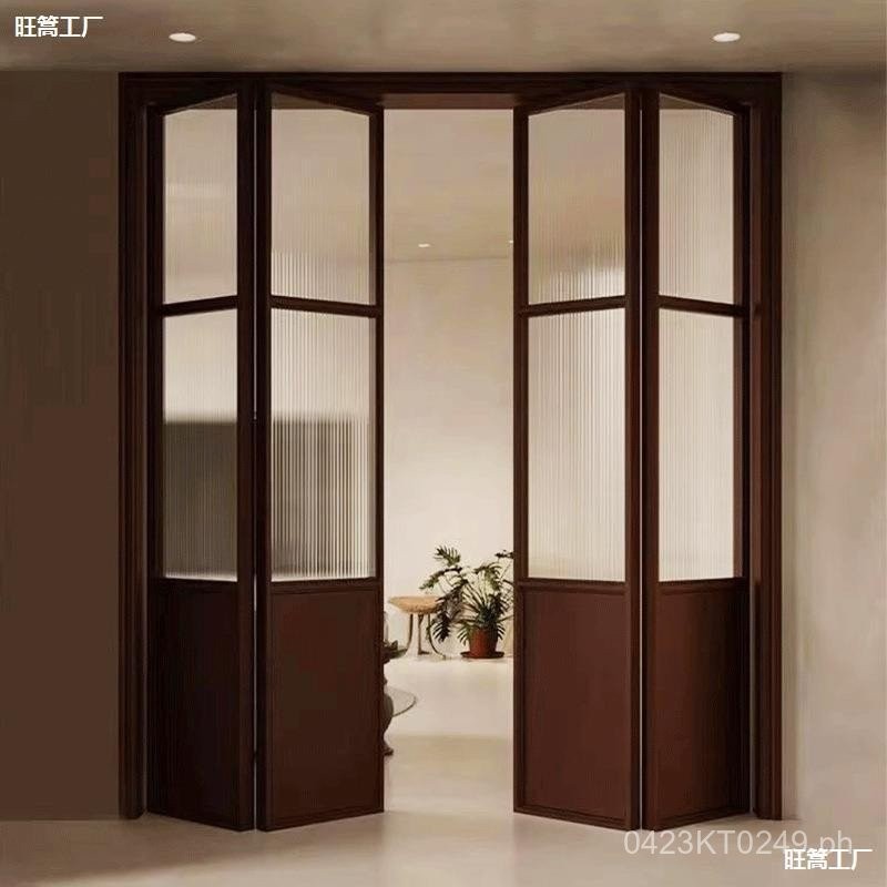 Solid Wood Wedding Room Glass Door Folding Door Double Door Wind Door ...