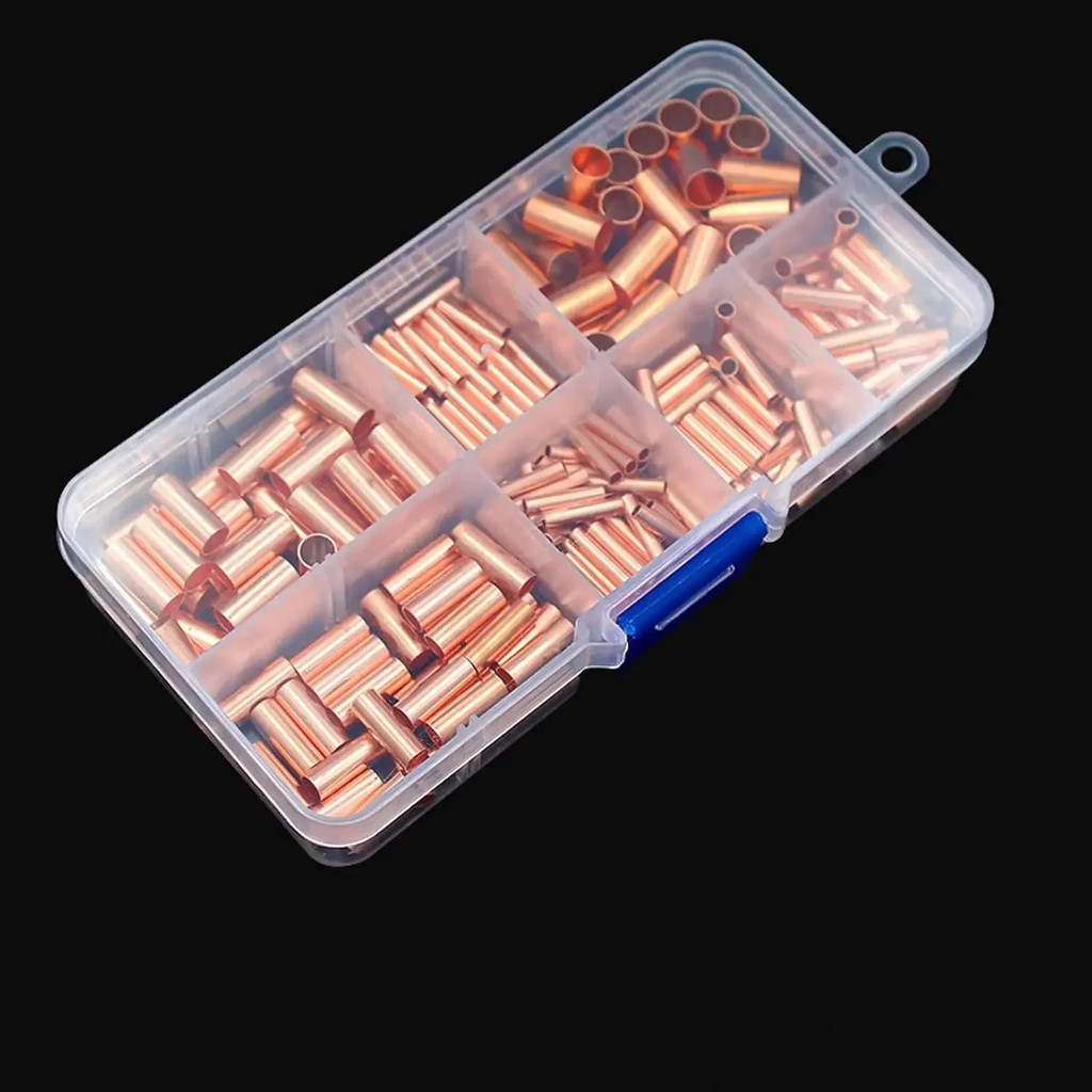 250Pcs Wire Ferrules Kit 7 Size Copper Crimp Connector Non Insulated ...