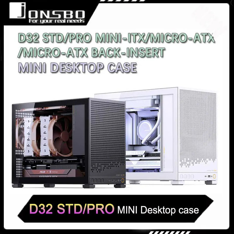 JONSBO D32 STD/PRO Black/White MATX Desktop small case Portable motherboard back to Typr-C 240 ...