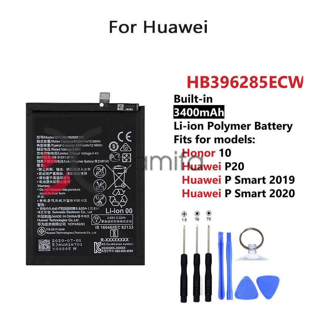 HB396285ECW Battery For Huawei P20 2018 / P Smart 2019 / P Smart 2020 ...
