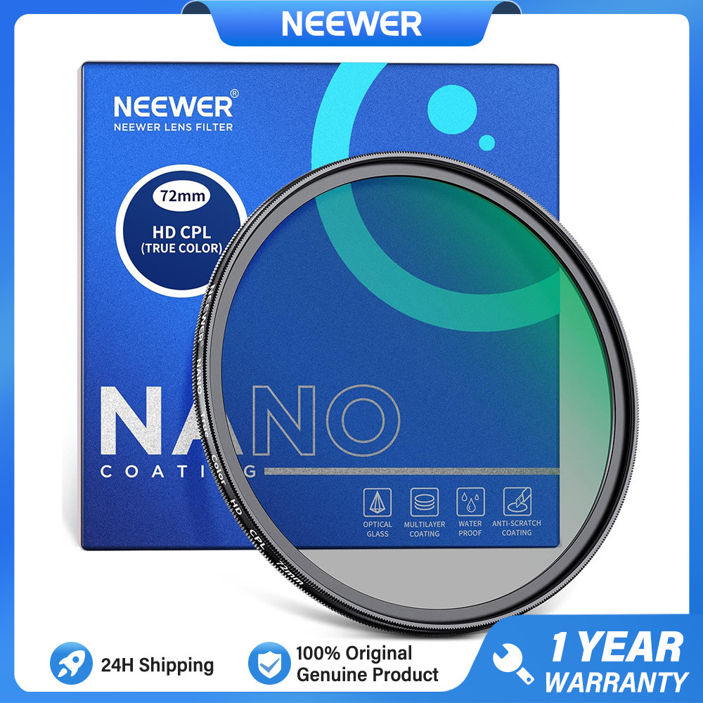 NEEWER 72mm True Color CPL Filter, Multi Coated Polarizing Camera Lens ...