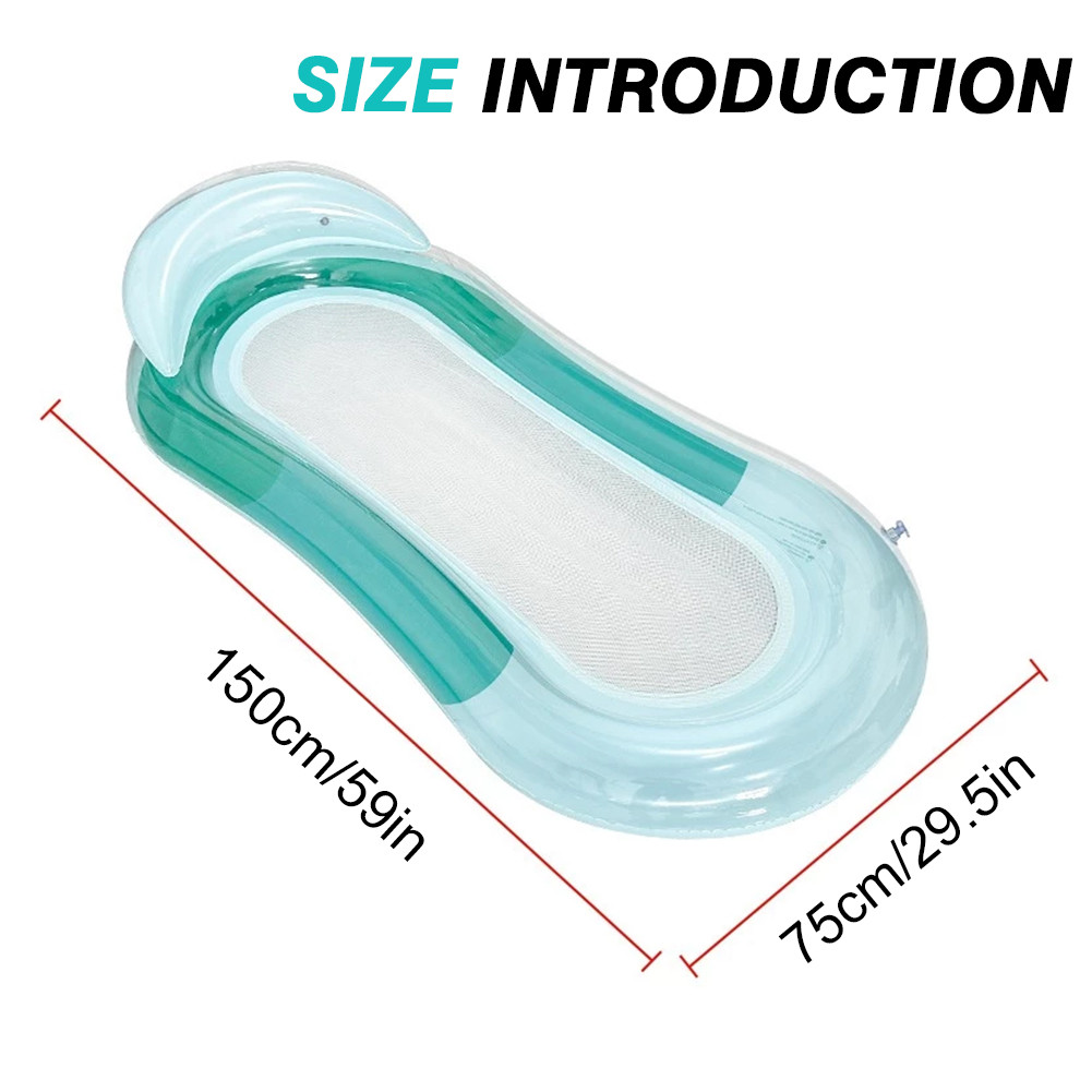 PVC Inflatable Water Float Bed with Nozzle Floating Lounge Bed Wear ...