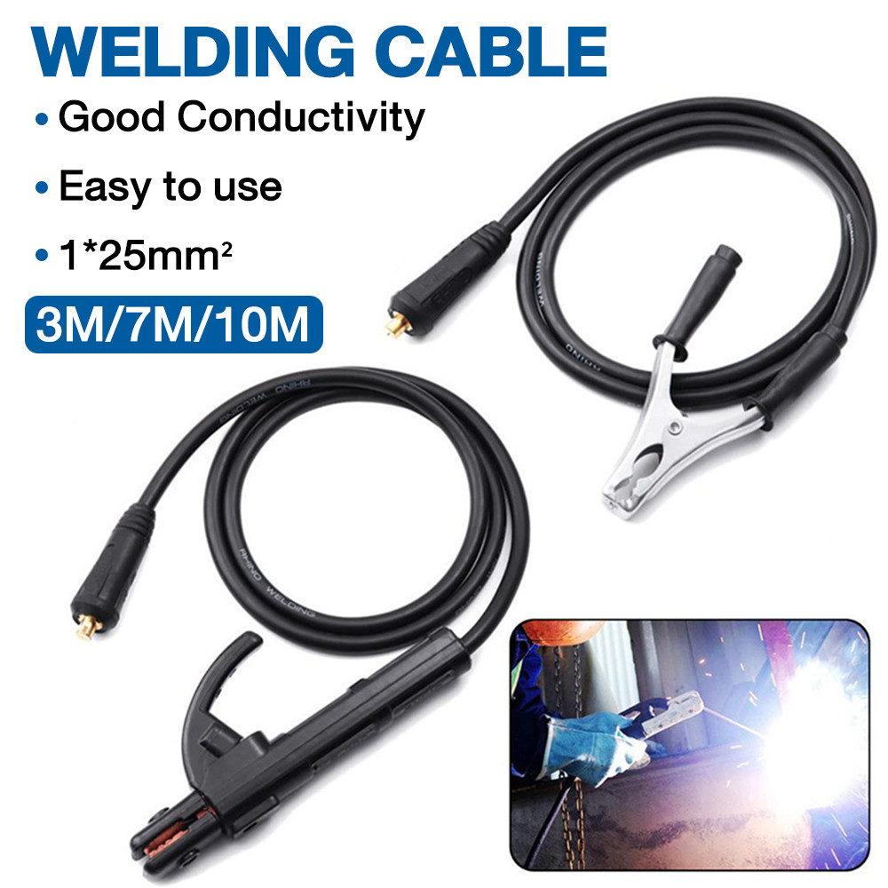 3/7/10M Welding Wire Cable With Electrode Holder and Connector Heavy ...