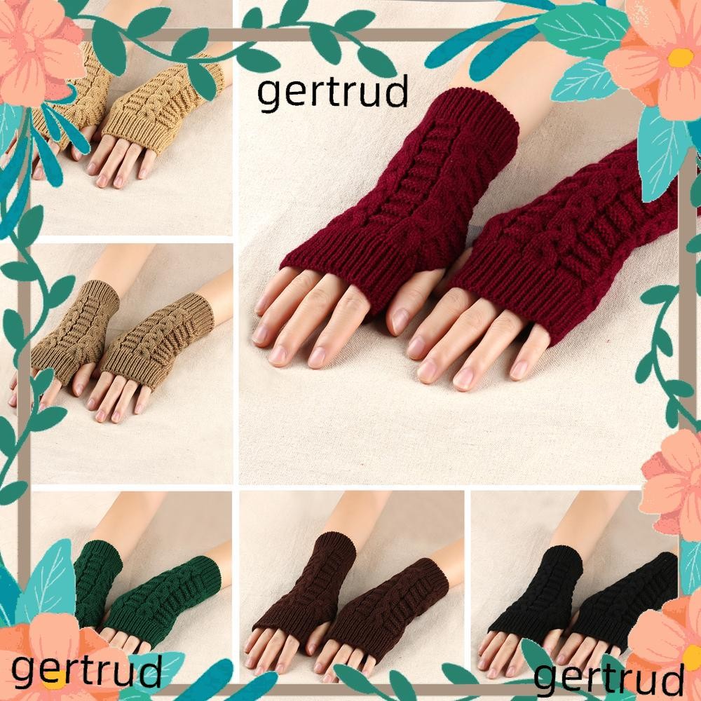GERTRUD Fingerless Ladies Gloves, Winter Knitted Wrist Arm Mittens ...
