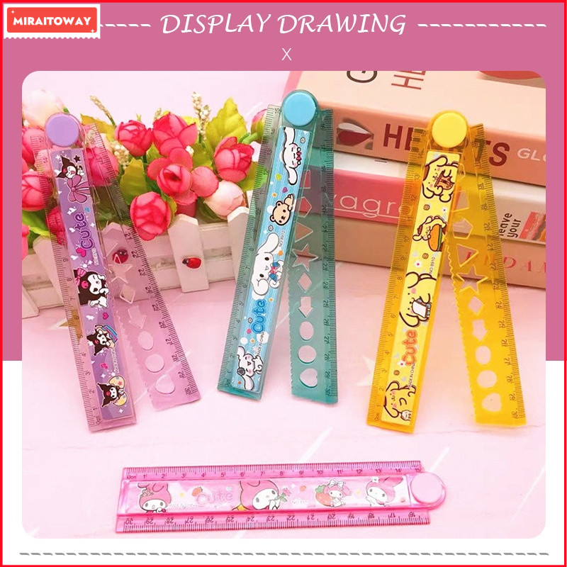 【⚡MT】Cartoon Sanrio Multi-functional Ruler Folding Wave Ruler School ...