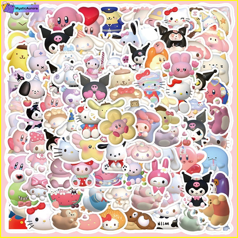 【⭐MA】Cute Sanrio Stickers 3D Cartoon Stickers Water Cup Waterproof ...