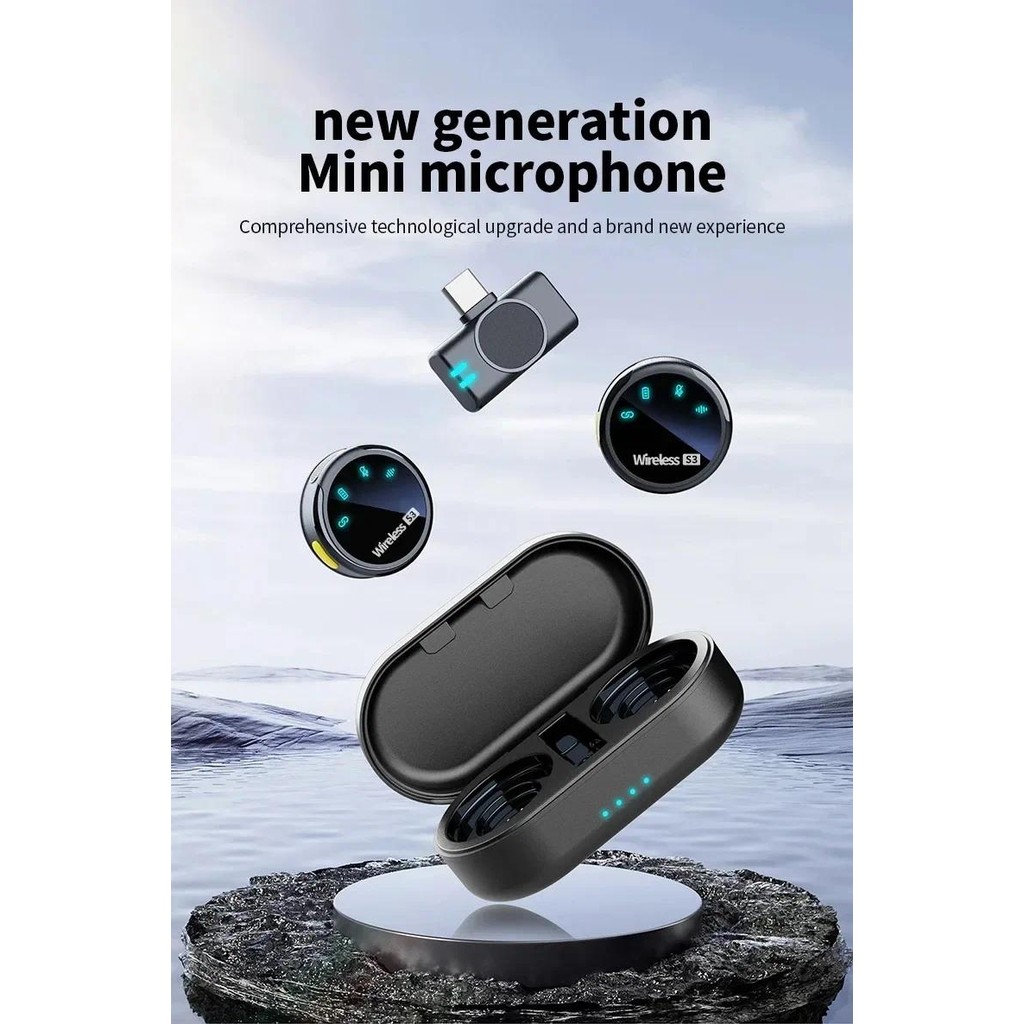 Mini S3 Wireless Microphone Magnetic Buckle Lavalier Mic 2.4G Portable ...