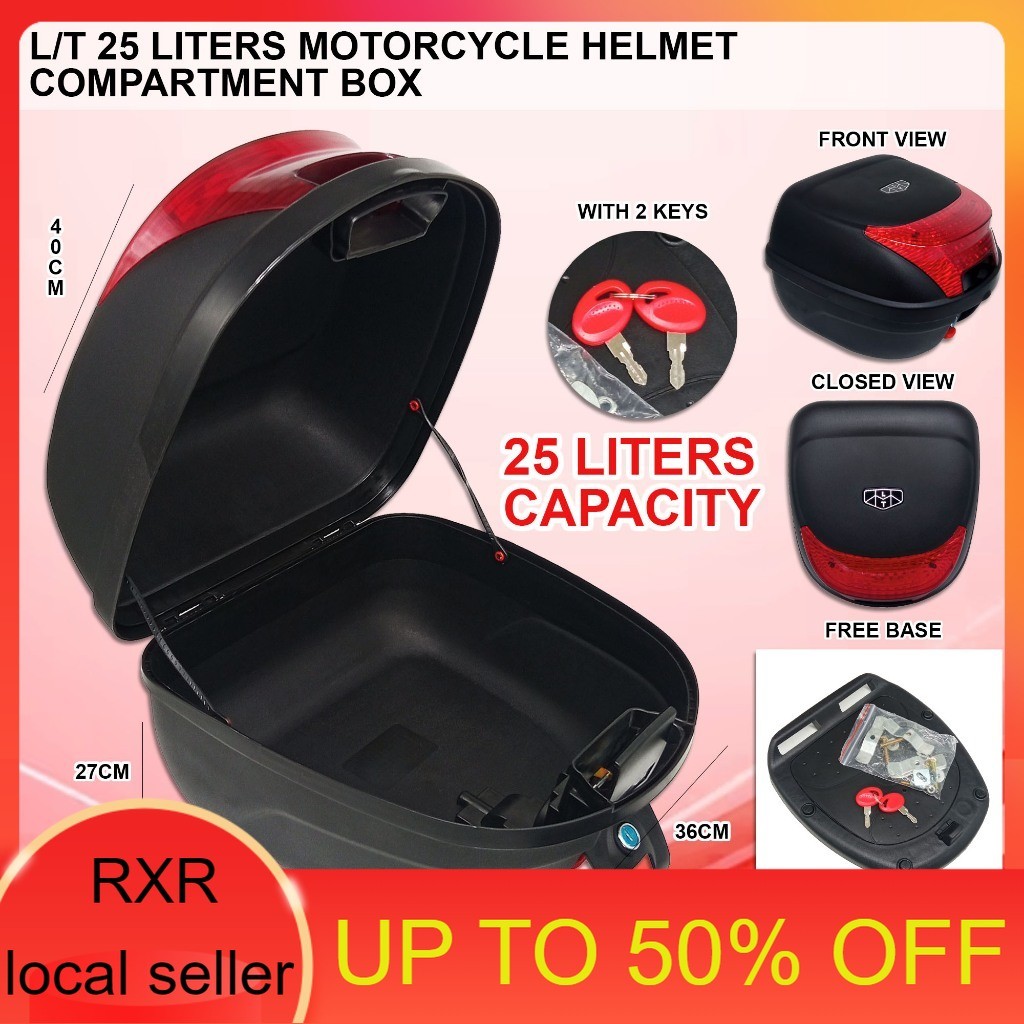 RXR L/T 25 Liter Motorcycle Compartment Box Motor box Rear Luggage ...