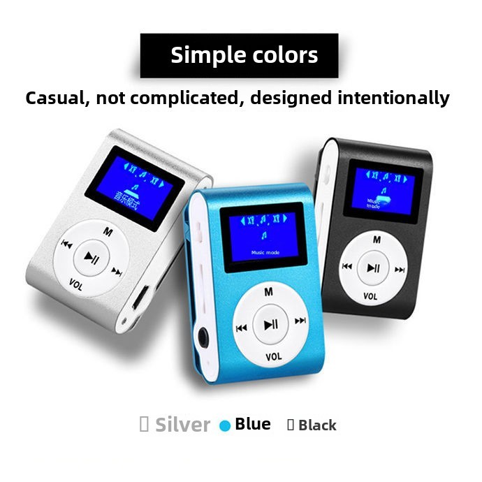 mp3Walkman Metal Clip with Screen Card MP3 Music Player Cute MP4 6SNB ...