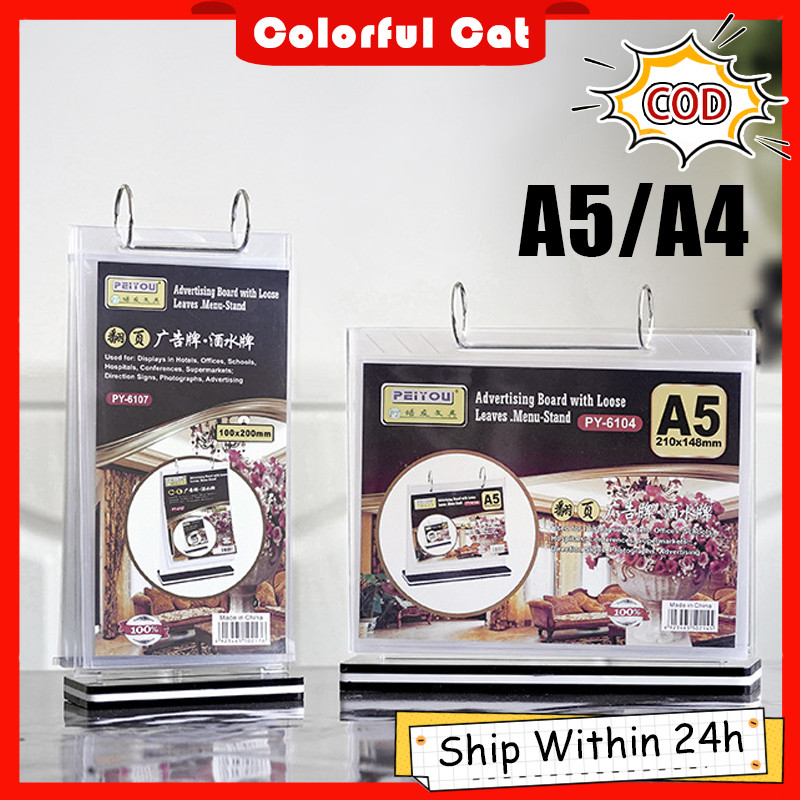 A4/A5 Page Menu Stand for Restaurant Using Acrylic Menu Display Stand ...