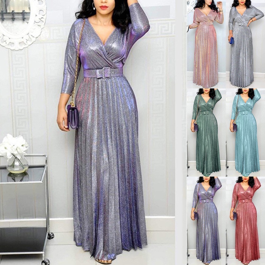 ⭐ Hot selling ⭐ Women Shiny Long Maxi Dress Cocktail Evening Party ...