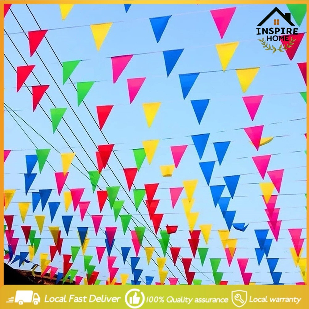 80M Fiesta Flag Colorful Triangle Flags Banderitas For Birthday Wedding ...