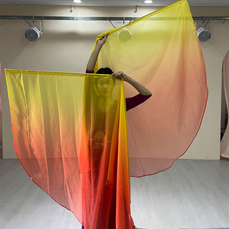 Uliekhy 1PC Gradient Colored Half Round Flag Dance Flags with ...