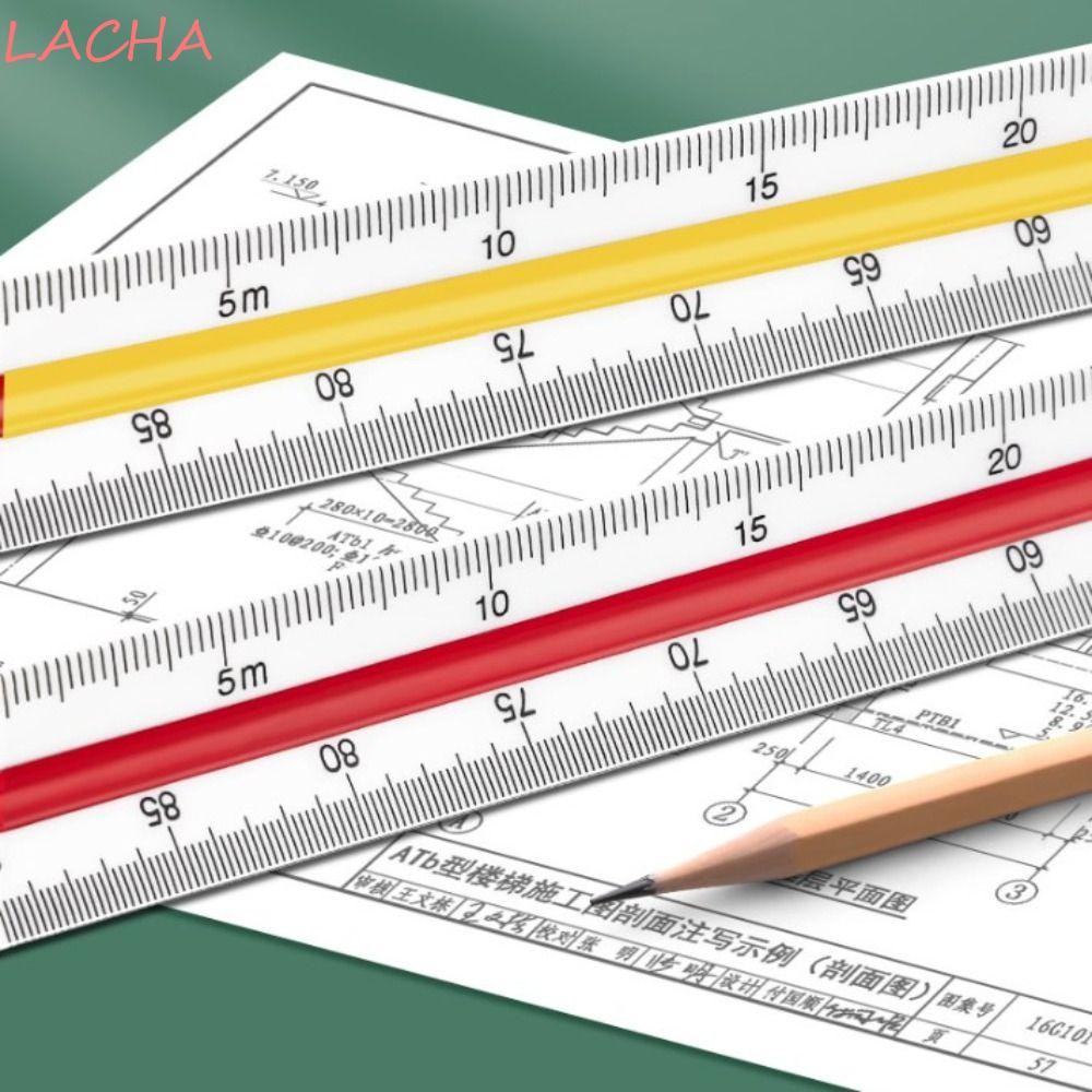 LACHAPELLE Triangular Scale Ruler, 30cm Measuring Drawing Ruler ...
