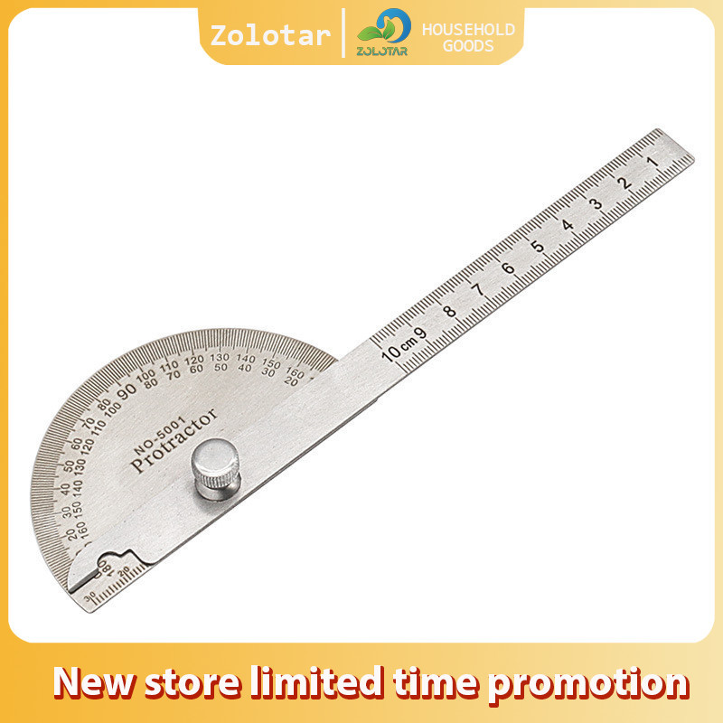 Zolotar Stainless Steel Protractor Adjustable Roundhead Ruler 180 ...