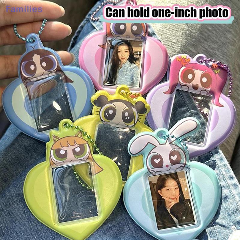 Families> Cute The Powerpuff Girls Card Holder Keychain Pendant 1 Inch ...