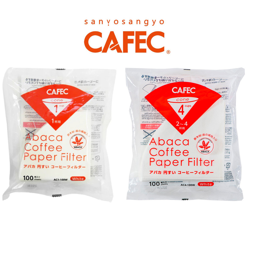 CAFEC Abaca Pour Over Drip Coffee Filter Papers 100pcs - Cone Shaped ...