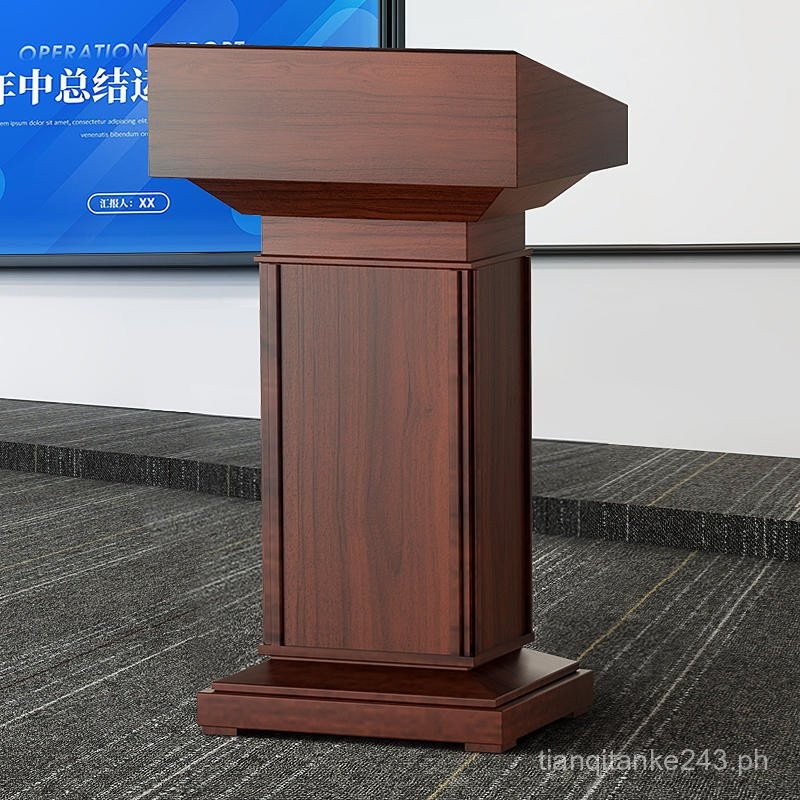 Lecture Table Solid Wood Podium Speaker's Platform Small Reception Desk ...