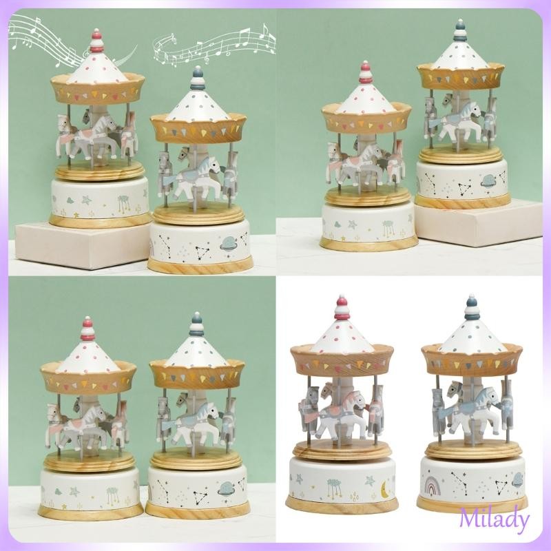 Milady Holiday Carousels Music Box with Spinnings Horses for Kids Girl ...
