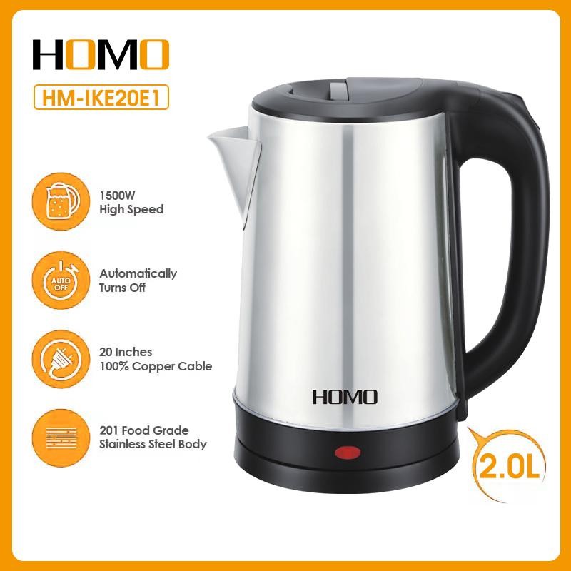 HOMO 2L Electric Kettle Stainless Kettle Double Layer anti-scalding ...