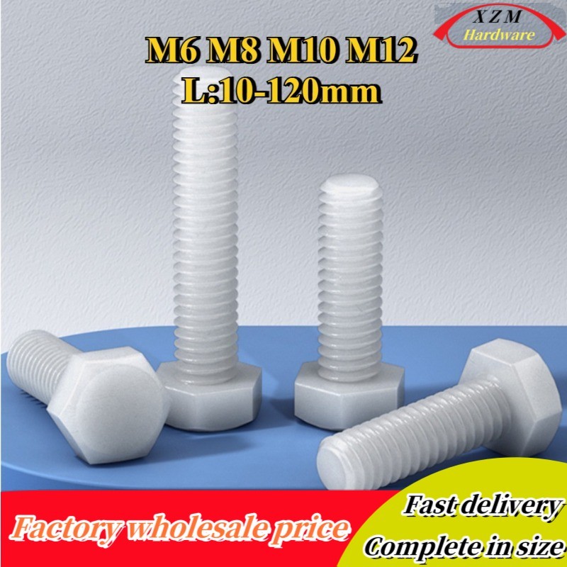 Pa66 Plastic Screw Plastic Screw M6 M8 M10 M12 Nylon External Hexagon ...