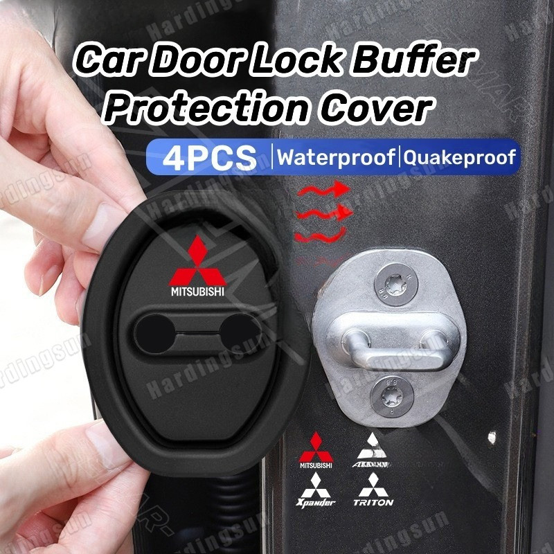 4Pcs Mitsubishi Silicone Car Door Lock Protection Cover Door Lock Shock ...
