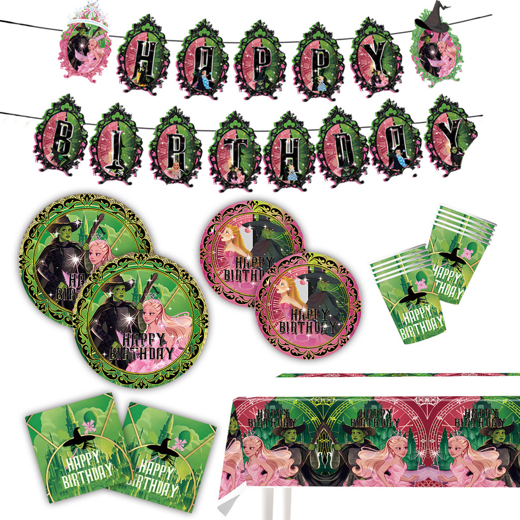 New Wicked Tableware Set Movie Animation Theme Paper Plate Cup Tissue ...