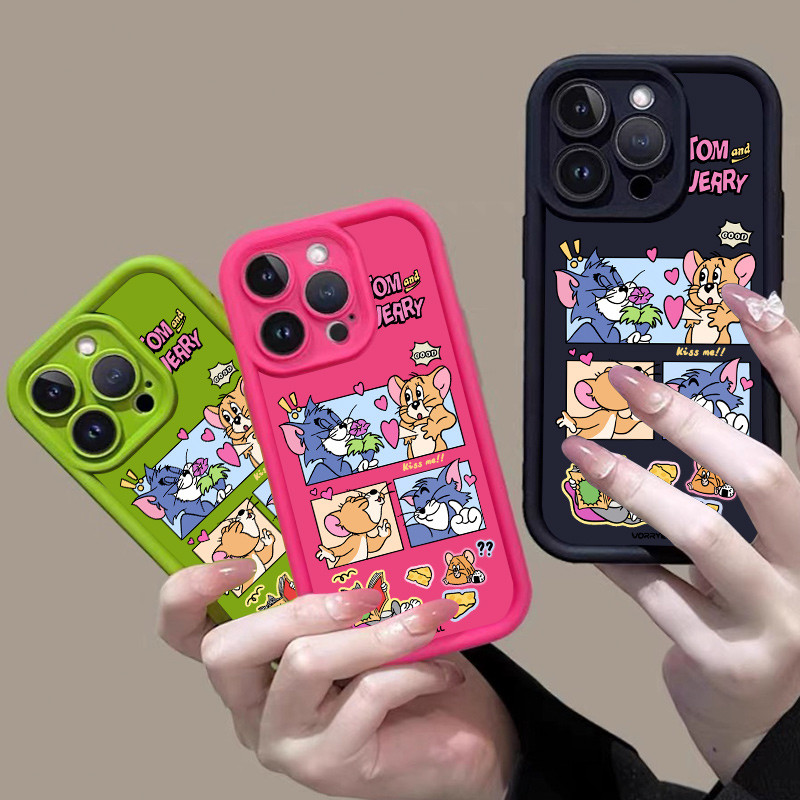 Case Samsung S25 ultra 5G S25 PLUS 5G A7 2018 Y83Y Tom and Jerry Luxury Macaron Candy Color soft ...