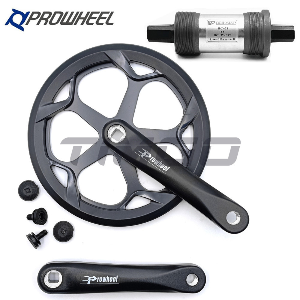 Prowheel Fixie Road Folding Bike 1x Speed Crankset 52T Single Cahinring Square Taper 165mm Crank ...