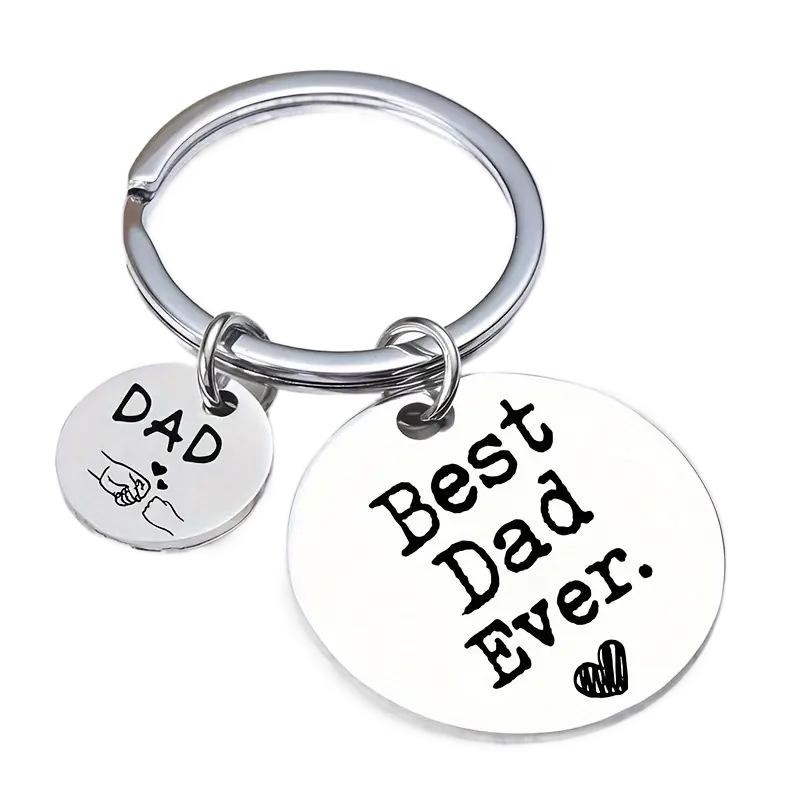 Father's Day Stainless Steel Keychain With Black Gift Box Best Dad Ever ...