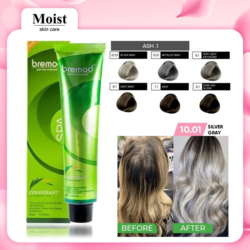 Bremod Hair Color Silver Ash Gray Blond Blue Violet Green Dye Cream ...