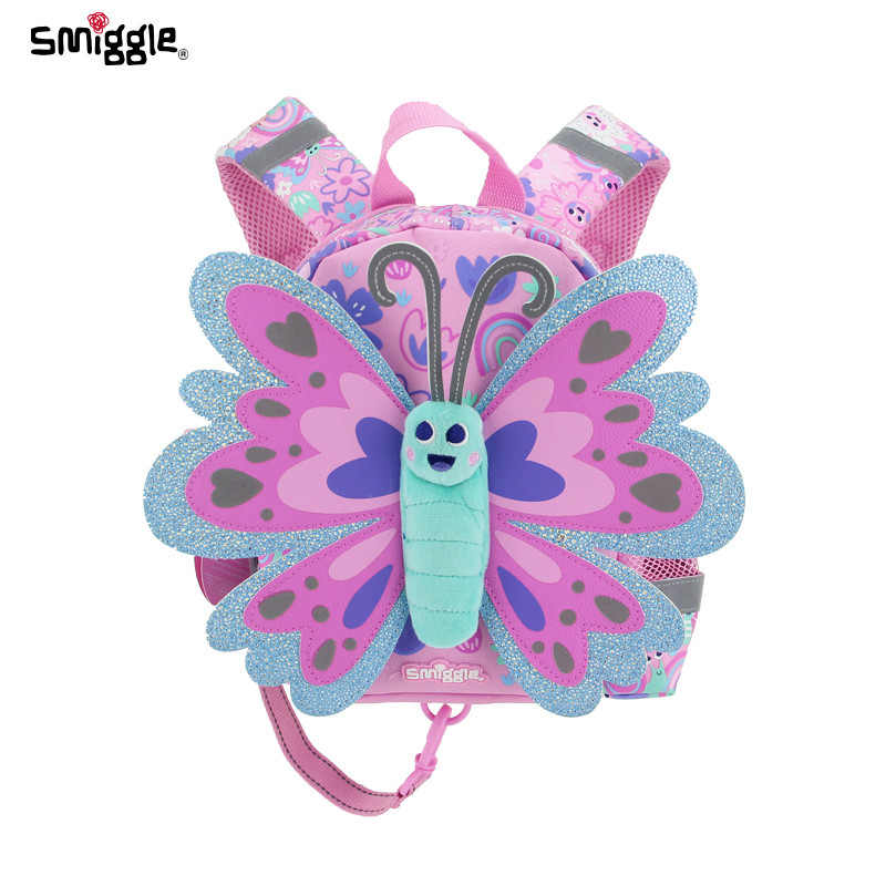 Smiggle Australia Original Safety Backpack for Girls - Pink Butterfly ...
