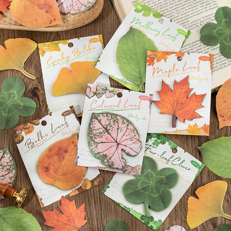 Realistic Leaf Decorative Sticky Notes - Letter paper of the tree ...