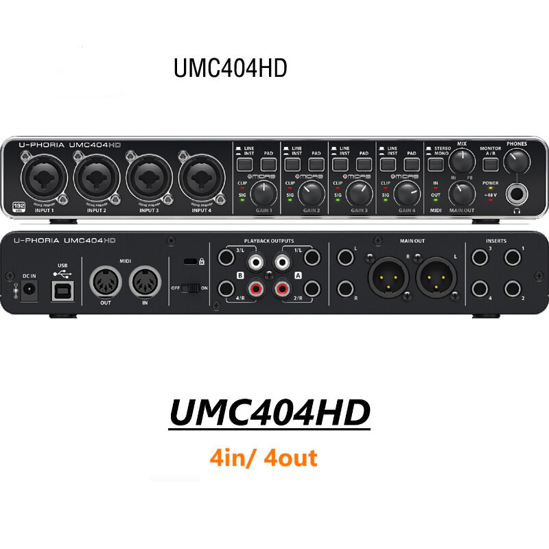 Behringer UMC202HD UMC404HD Audio Interface Sound Card Electric Guitar ...