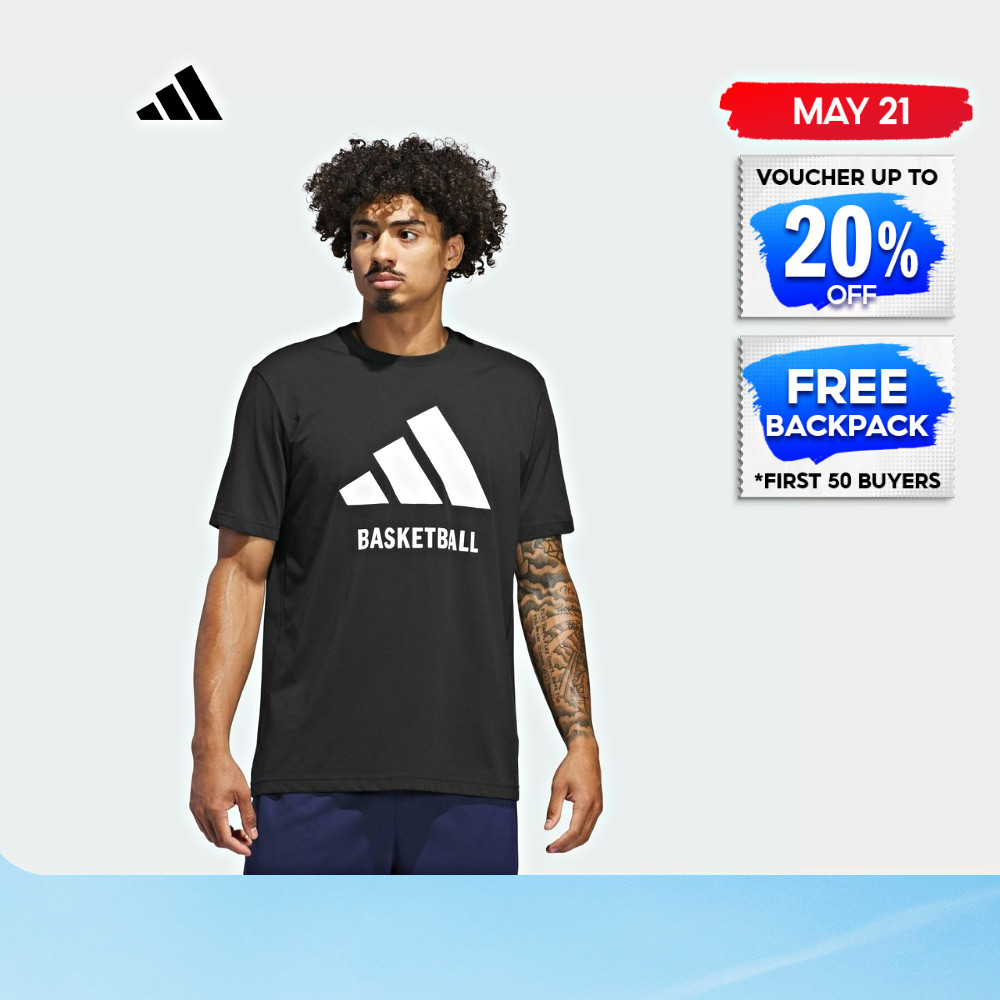 adidas Basketball adidas Basketball Tee Men Black JI7098 | Shopee ...