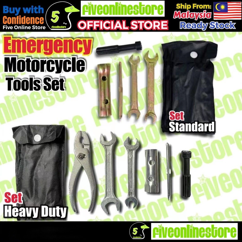 Motorcycle Emergency Tools Kit Heavy Duty Set Bag Alat Motorsikal Moto ...