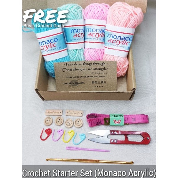 Crochet Kit | Crochet Beginner Set | Crochet Starter Kit MONACO ACRYLIC ...