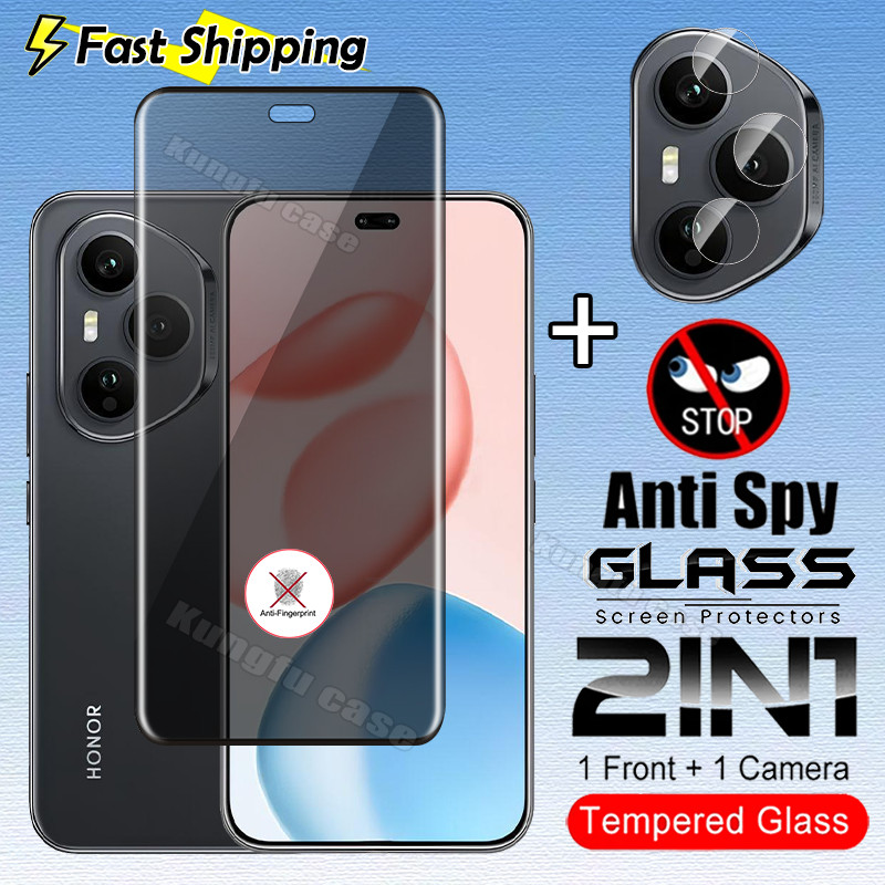 2in1 Curved Privacy Screen Protect Glass For Honor 400 200 Pro Lite ...