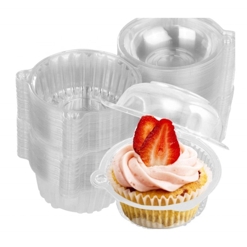 100pcs Clear Clamshell Cupcake Dome Burger Box Mini Cake container ...