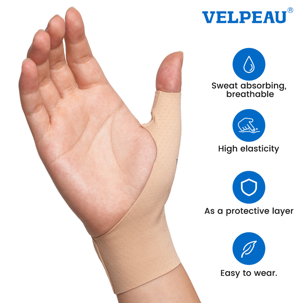 VELPEAU Elastic Thumb Support Brace Liner (Pack of 2) - Waterproof Soft ...