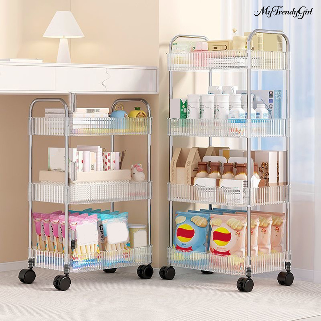 [MTD]Movable Shelf with Wheels Multi-tiers Storage Rack Rolling Cart ...