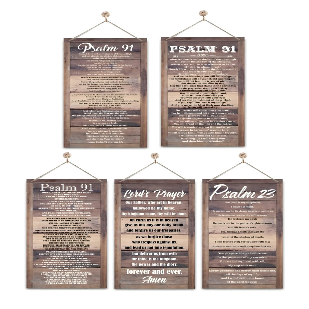 Christian Decor, Bible Verse Psalms 91 Hanging Sign, Decorative Wall ...