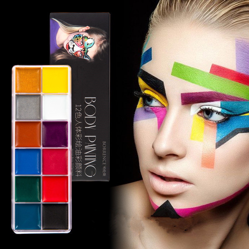 12 Colors Face Body Paint Set Face Body Painting Paste Makeup Palette ...