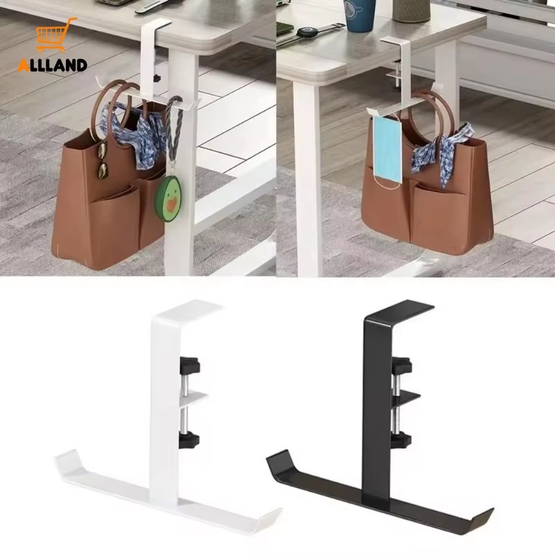 Portable Desk Edge Mounted T-shaped Carbon Steel Hook - Table Under ...