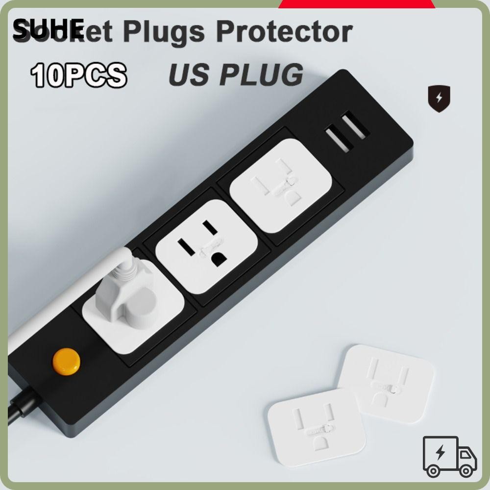 HI-SUHE 10Pcs Socket Plugs Protector, US Standard Safety Plug Guard ...